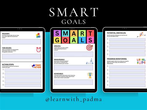 SMART Goals Editable Template Goal Tracker PDF Printable Goal Setting Digital Download