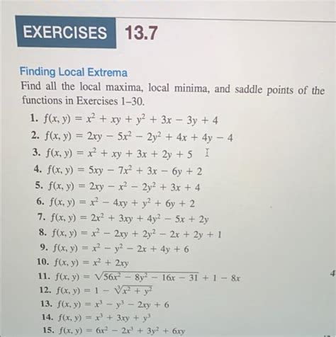 Solved Exercises 137 Finding Local Extrema Find All