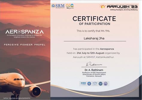 Laksharaj Jha On Linkedin Aerospanza Srmist