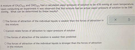 Solved A Mixture Of Ch2cl2i And Chcl3i Had A