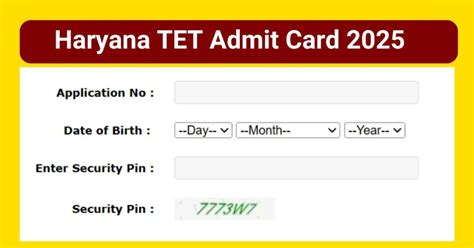 Htet Admit Card 2025 Date Haryana Tet Hall Ticket Link