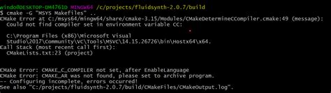 building with msys2 on windows 10 · issue 592 · fluidsynth fluidsynth
