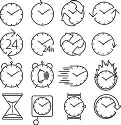 Set Clock Royalty Free Vector Image VectorStock