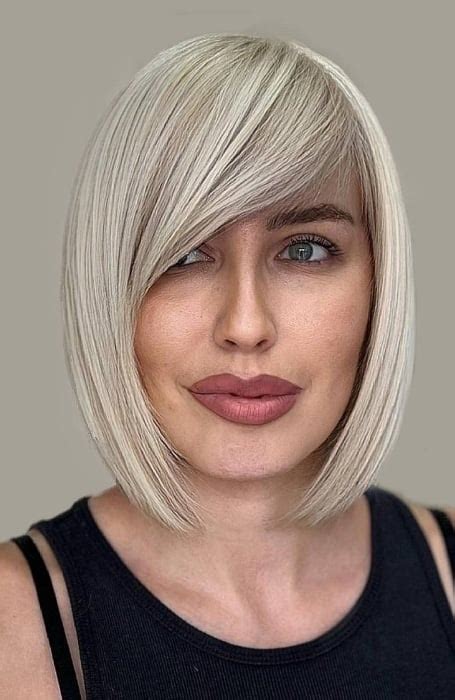 Inverted Bob With Side Swept Bangs