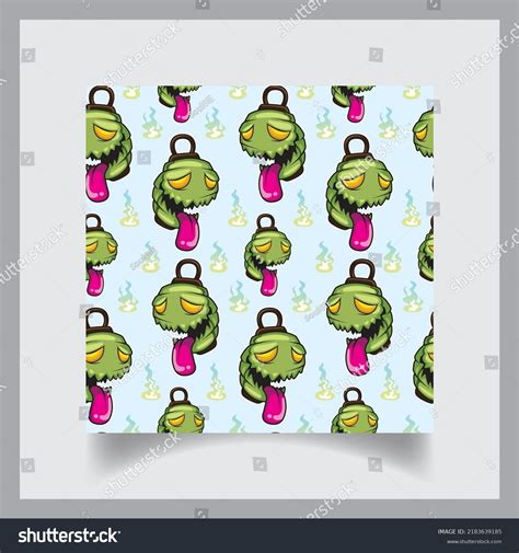 Japanese Lantern Ghost Seamless Pattern Japanese Stock Vector Royalty Free 2183639185