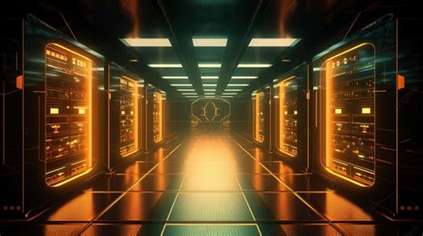 3d Rendering Of Hosting Server Room With Laptop Computer Background
