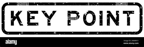 Grunge Black Key Point Word Square Rubber Seal Stamp On White