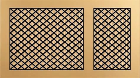 A Pair Of Decorative Screens With A Diamond Pattern On Them Premium