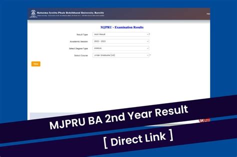 Mjpru Ba 2nd Year Result 2024 Ba Part 2 Marksheet Direct Link