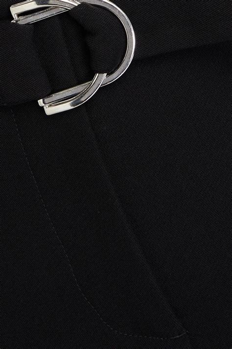 Maje Cropped Belted Crepe Tapered Pants The Outnet