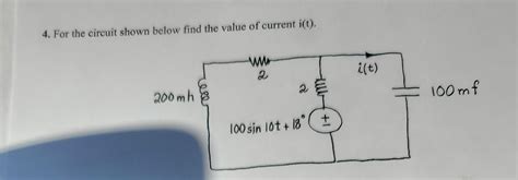Solved 4 For The Circuit Shown Below Find The Value Of Chegg