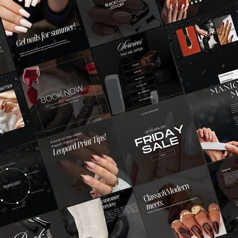Nail Tech Instagram Templates Nail Artist Instagram Posts Nail