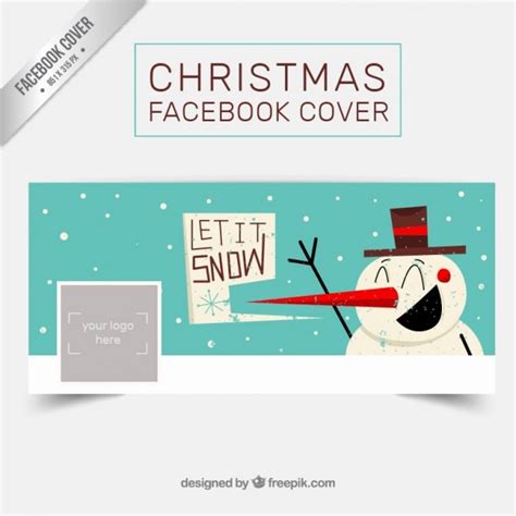 Free Vector Retro Funny Snowman Cover Facebook