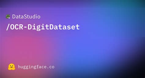 DataStudio OCR DigitDataset Datasets At Hugging Face