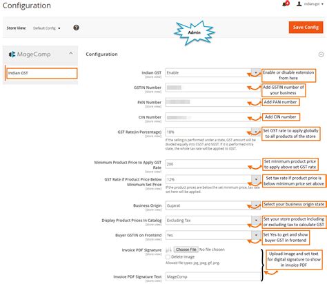 Configuration Settings Magento 2 Multivendor Indian GST Extension