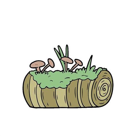 Cartoon Old Log With Mushrooms Design 55518594 Stock Video At Vecteezy