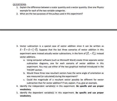 Solved Questions Explain The Difference Between A Scalar Chegg