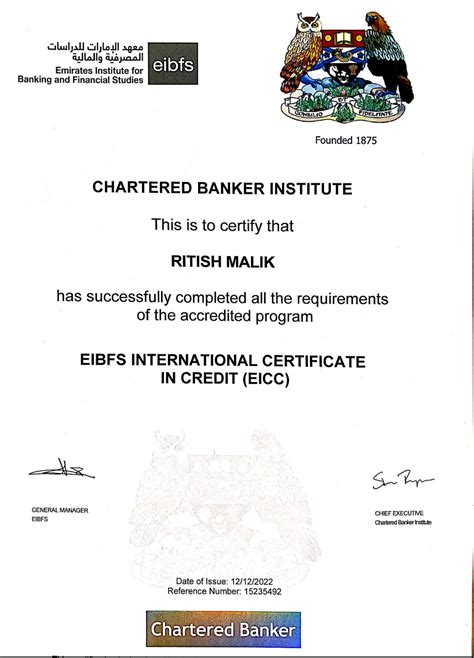 Ritish Malik On Linkedin I Am Excited To Announce That I Have Completed The Eibfsinternational