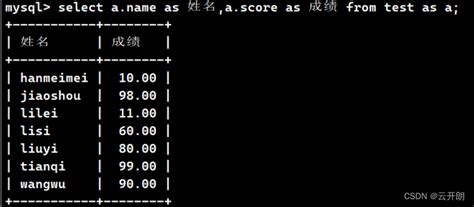Mysql高级查询技巧：别名、通配符与子查询的应用 Csdn博客