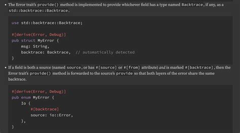 Backtrace And Spantrace Support · Issue 242 · Zkatmiette · Github