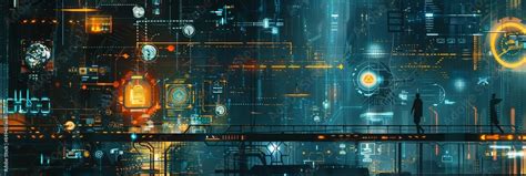 Abstract Artwork Depicting A Futuristic Cybersecurity Network With Digital Locks Shields And