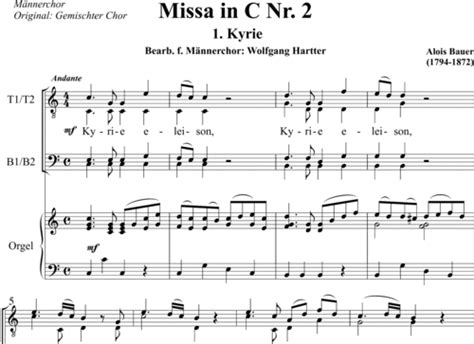 Missa In C No 2 2nd Movement Gloria Massarr By Wolfgang Hartter