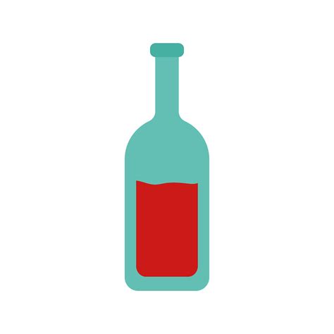 Wine Bottle Flat Style Icon Vector Design Vector Art At Vecteezy