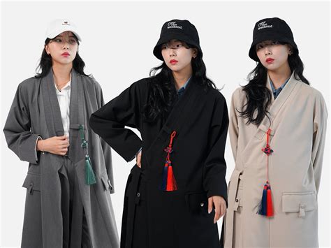 모던심플 멋의 한복 소창의 롱코트 남녀공용 텀블벅 크리에이터를 위한 크라우드펀딩