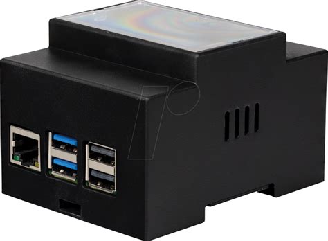 Rpi5 Case Din2 Housing For Raspberry Pi 5 Top Hat Rail Black Trans