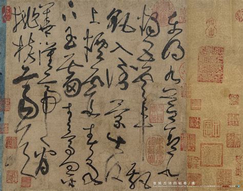 唐 张旭古诗四帖卷 辽宁省博物馆藏 658 742 Four Old Poems in Cursive Script by Zhang Xu