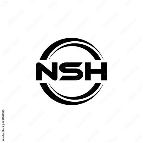 Nsh Letter Logo Design With White Background In Illustrator Vector