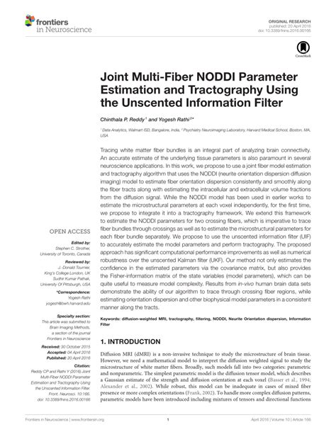 pdf joint multi fiber noddi parameter estimation and tractography