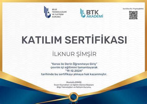 Deeplearning Keras Ai Machinelearning Btk Datascience İlknur Şimşir