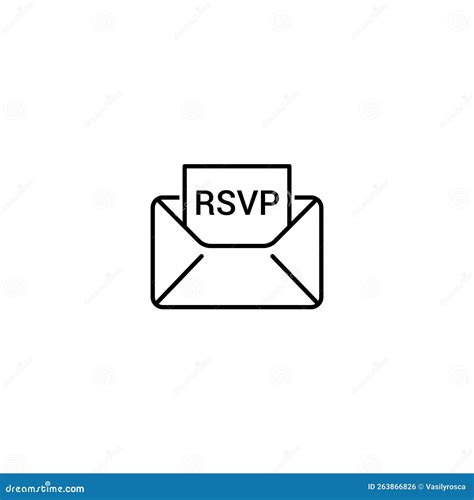 RSVP Icon Wedding Vector Invitation Card Template Isolated RSVP Elegant Modern Calligraphy With