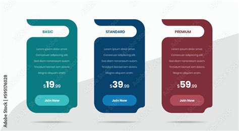 Minimal Pricing Comparison Table Ui Design Stock Vector Adobe Stock