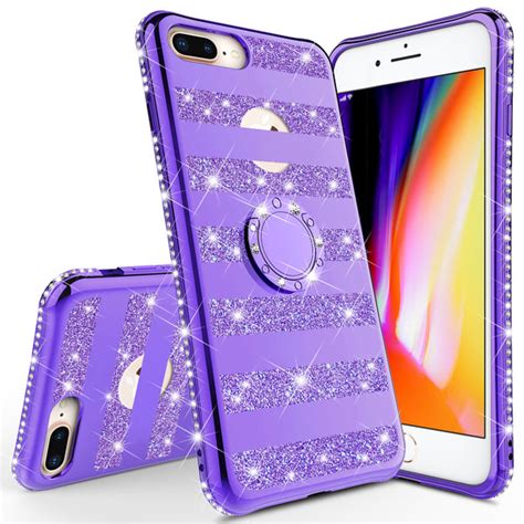 Glitter Cute Phone Case Girls Kickstand Compatible For Apple Iphone 7