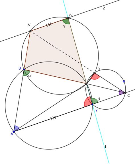 Geometry In 3 Intersecting Circles Choose The Correct Cyclic Point Which Is Also The