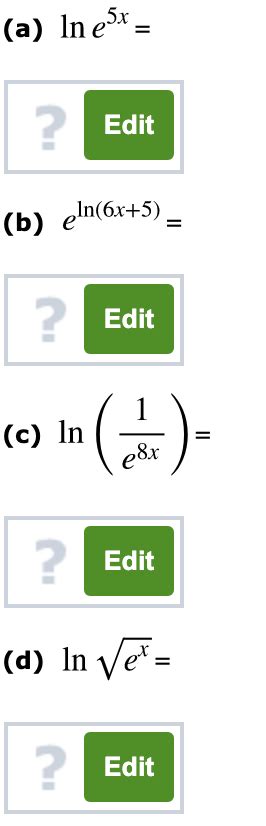 Solved A In E5x Edit B Eln 6x 5 Edit 1 C In