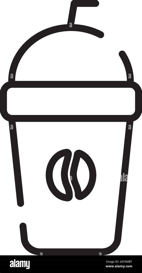 Coffee Mug Line Style Icon Design Of Time Drink Breakfast Beverage