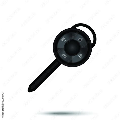 Car Key Remote In Black Color In White Background Stock Vector Adobe Stock