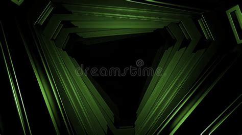3d Futuristic Space And Time Tunnel Of Triangle Shape Design Flying