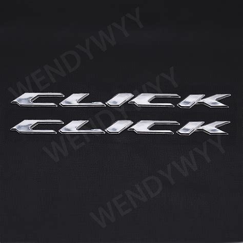 2pcs 3D Honda Click Emboss Letter Emblem Badge Decal Tank Wheel Sticker