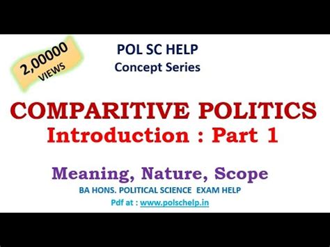 COMPARATIVE POLITICS: Meaning, Nature, Scope - YouTube