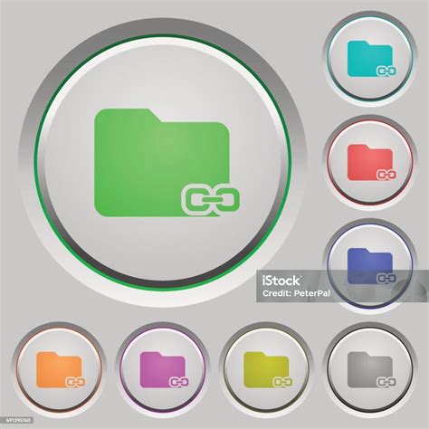 linked folder push buttons stock illustration download image now