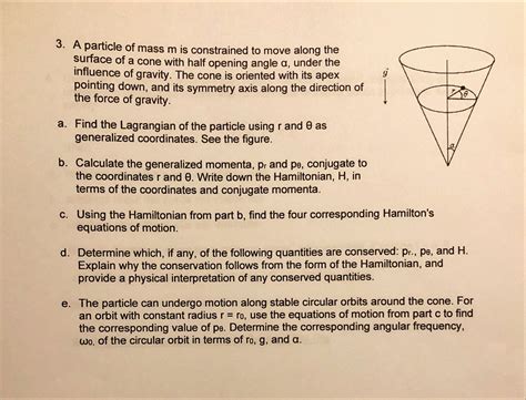 Solved A Particle Of Mass M Is Constrained To Move Along Chegg