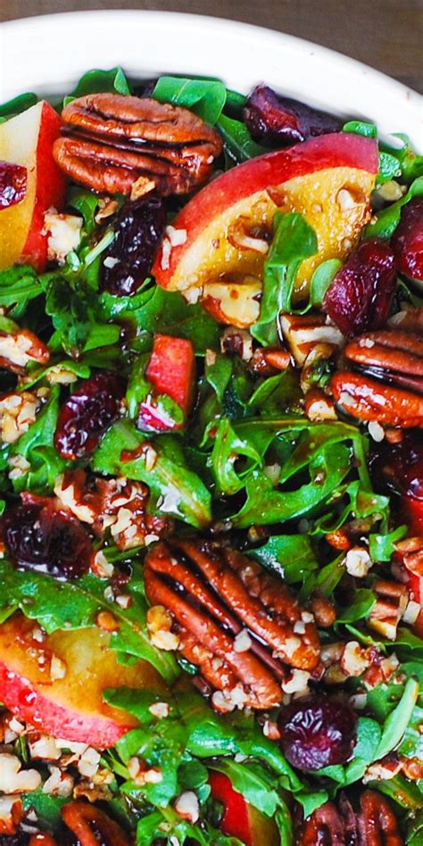 Christmas Salad Arugula Salad With Apples Cranberries Pecans And