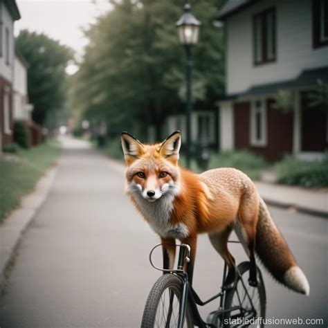 Fox's Bike Adventure | Stable Diffusion Online