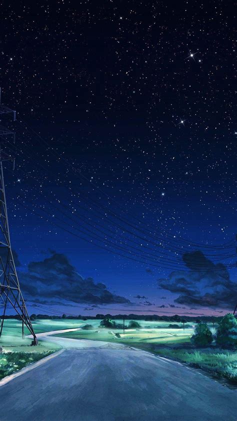 Night Sky Anime Wallpapers Wallpaper Cave