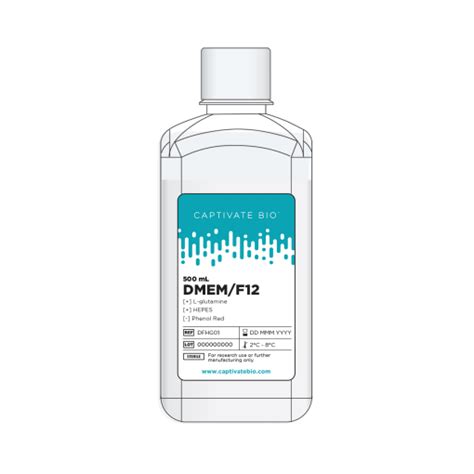 Dmem F12 Medium With L Glutamine And Hepes No Phenol Red By Captivate
