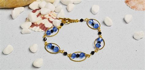 Pandahall Tutorial On How To Make Blue Glass Bead Bracelet With Golden